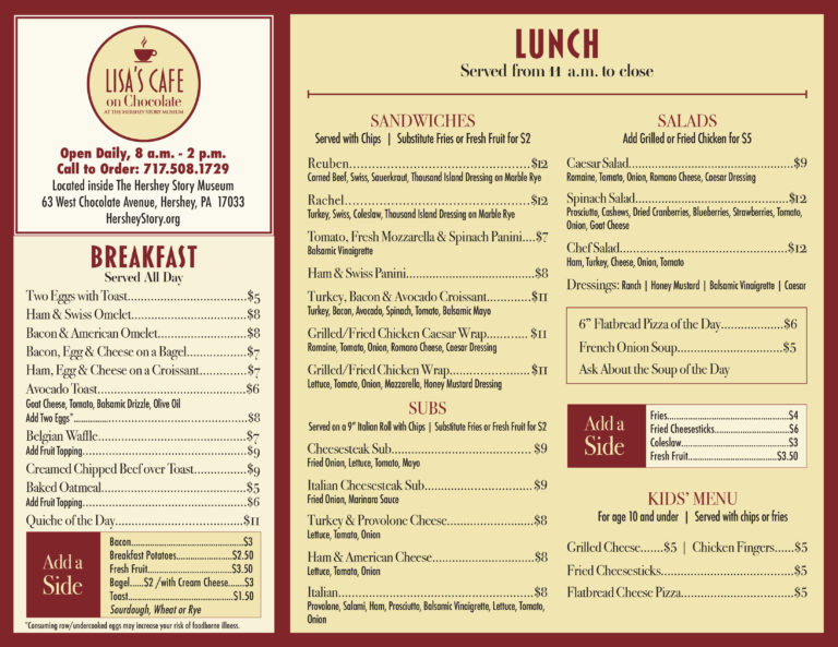 Hershey, PA Dining at Lisa's Cafe | Casual Restaurant & Eatery in Hershey