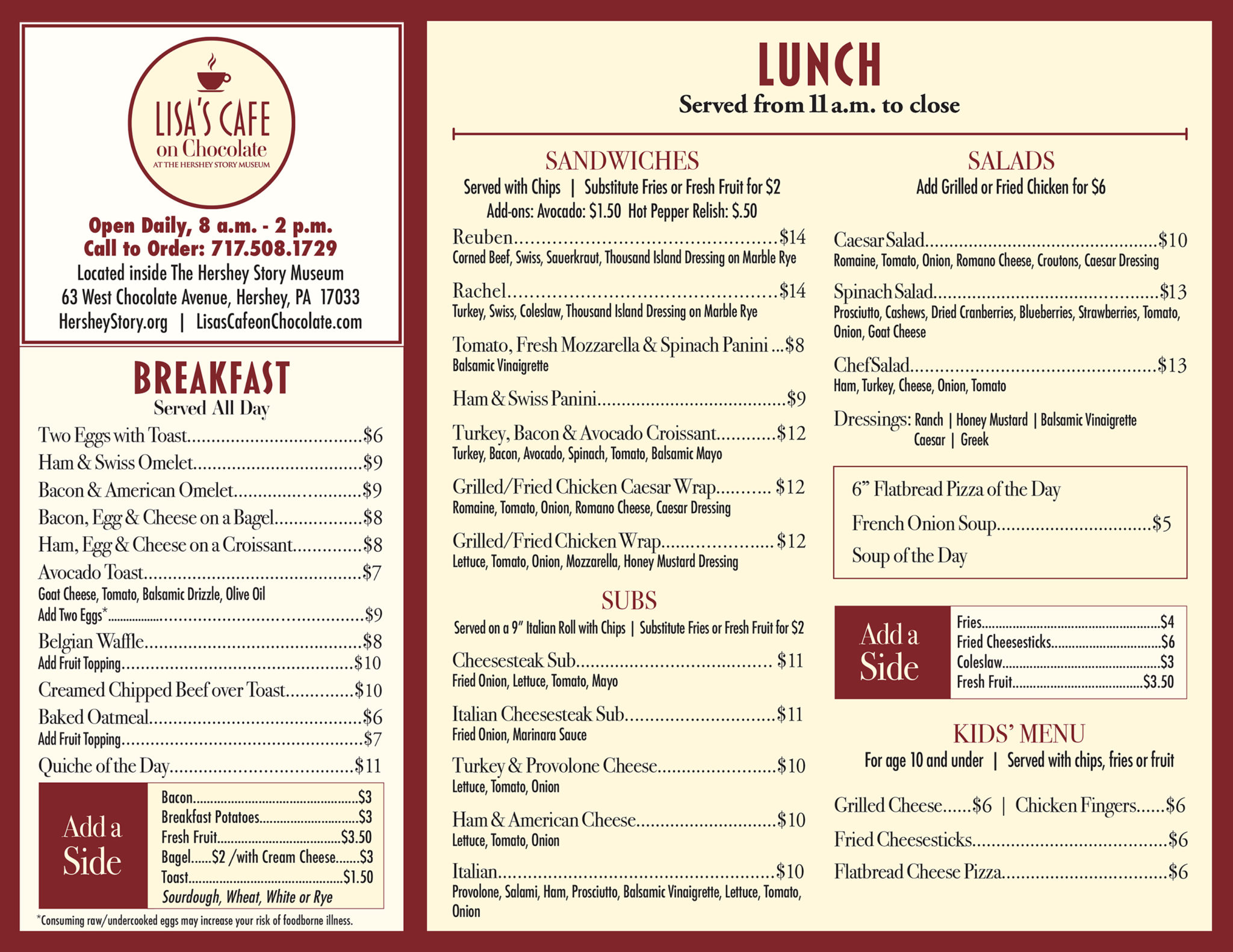 Hershey, PA Dining at Lisa's Cafe | Casual Restaurant & Eatery in Hershey